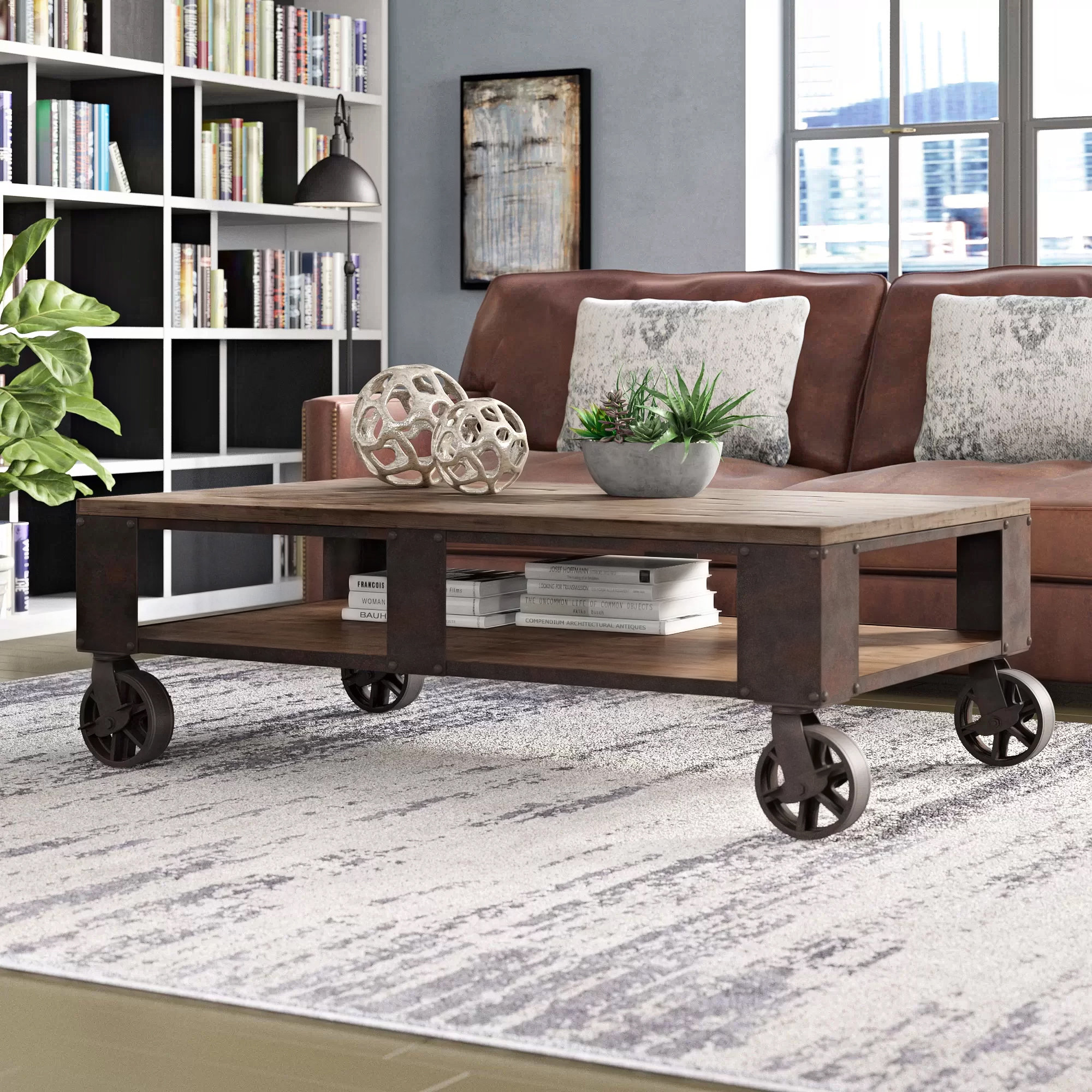 Trent Austin Design Schlenker Wheel Coffee Table Reviews Wayfair